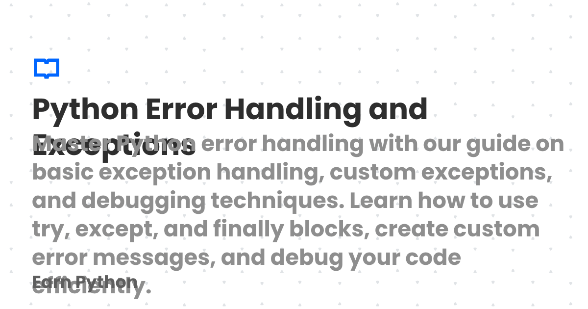 Python Error Handling and Exceptions | Earn Python